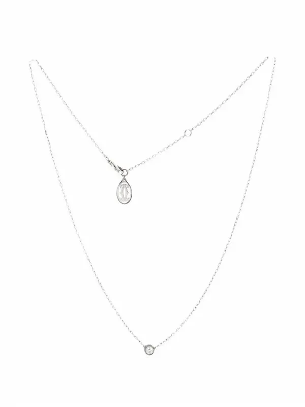 Cartier D'amour Pendant 18k White Gold With Diamond Small Necklace - Silver