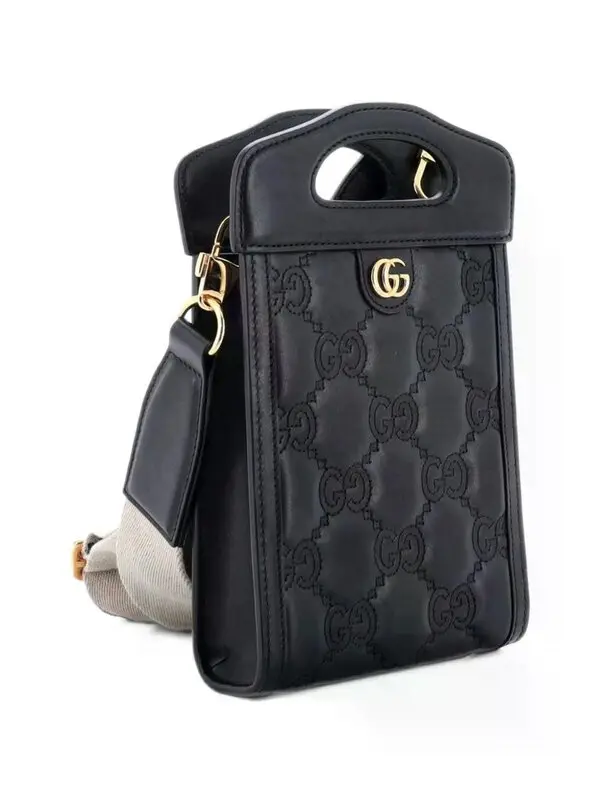 Gucci Top Handle Gg Matelasse Leather Mini Crossbody Bag