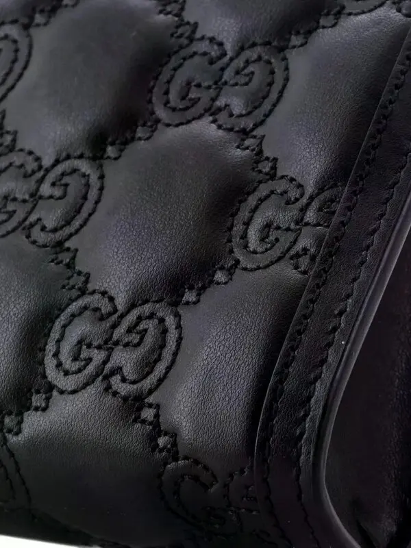 Gucci Top Handle Gg Matelasse Leather Mini Crossbody Bag