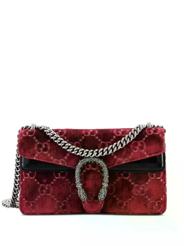 Gucci Dionysus Bag Gg Velvet Mini Shoulder Bag - Red