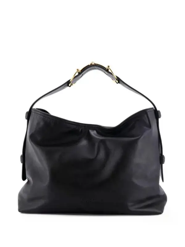 Gucci Beatrix Horsebit Leather Medium Tote Bag - Black