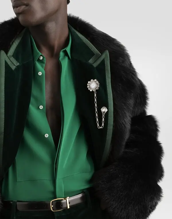 Dolce & Gabbana Watch Brooch With Rhinestones