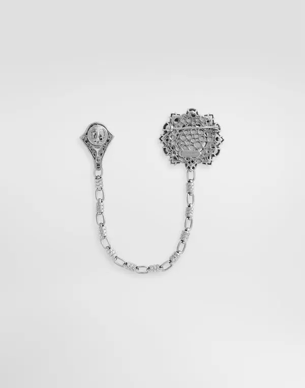 Dolce & Gabbana Watch Brooch With Rhinestones