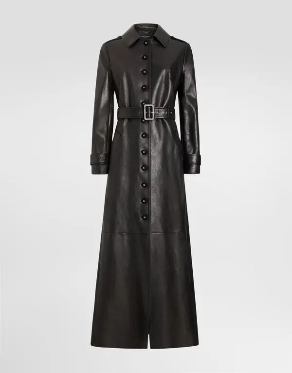 Dolce & Gabbana Single-breasted Leather Coat