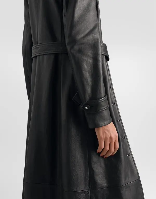 Dolce & Gabbana Single-breasted Leather Coat