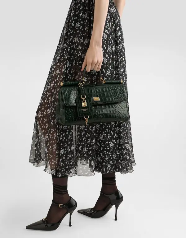 Dolce & Gabbana Medium My Sicily Alligator Handbag