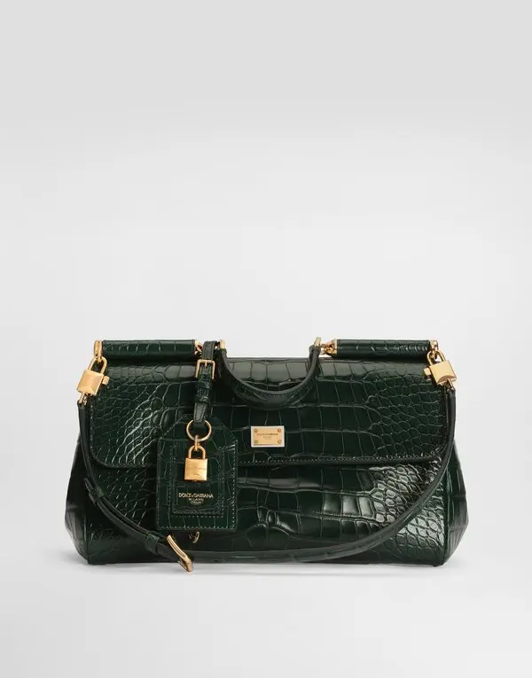 Dolce & Gabbana Medium My Sicily Alligator Handbag - Green