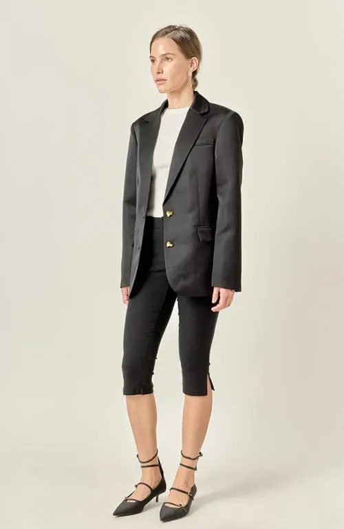 English Factory Heart Detailed Satin Blazer