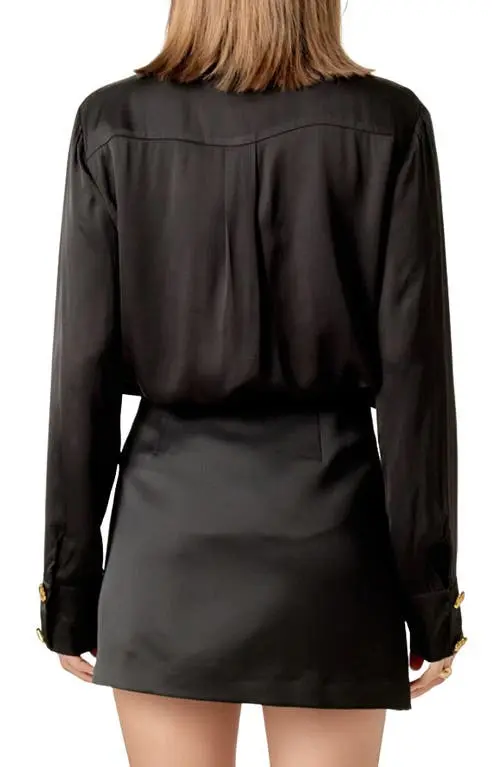 English Factory Heart Button Up Satin Shirt