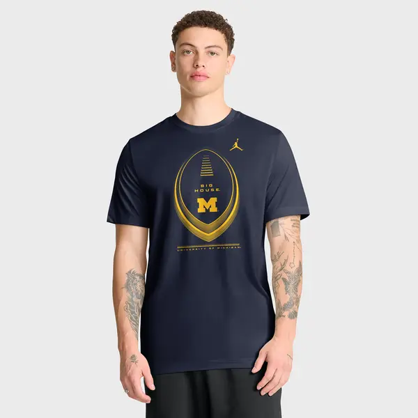 JORDAN BRAND Michigan Wolverines Primetime Legend Football Icon Dri-fit T-shirt - Navy
