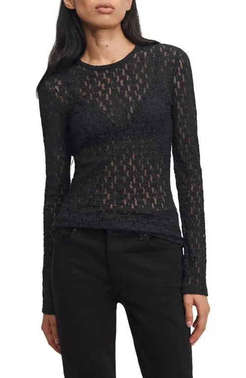 Rag & Bone Bardot Long Sleeve Lace Top