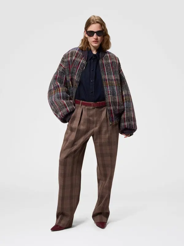 Missoni Wool Bomber Jacket With Check Motif