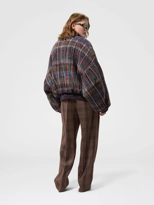 Missoni Wool Bomber Jacket With Check Motif