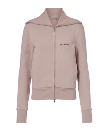 Balenciaga Logo Cotton Zip-up Sweatshirt
