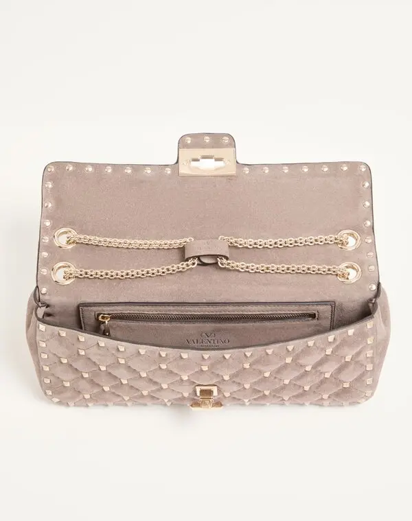 Valentino Garavani Rockstud Spike Medium Suede Shoulder Bag