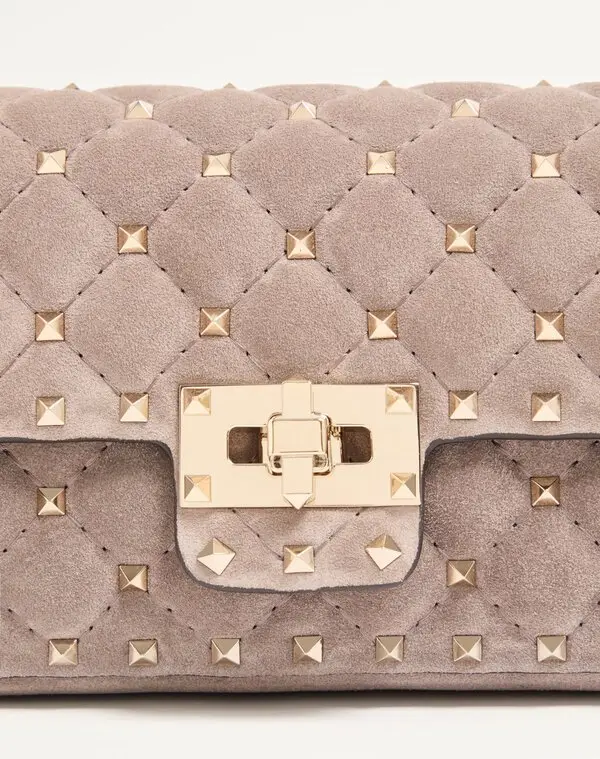 Valentino Garavani Rockstud Spike Medium Suede Shoulder Bag