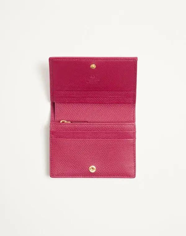 Valentino Garavani Vlogo Signature Grainy Calfskin Wallet