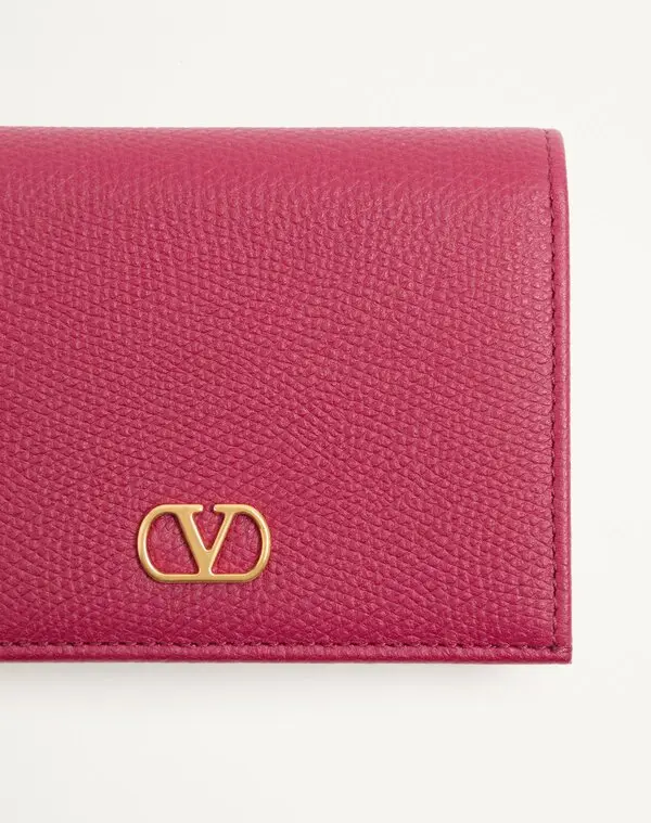 Valentino Garavani Vlogo Signature Grainy Calfskin Wallet