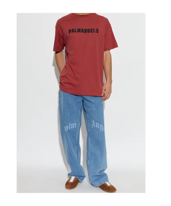 Palm Angels Logo Print T-shirt - Red