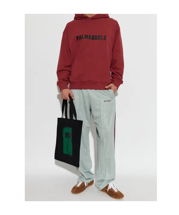 Palm Angels Logo Printed Hoodie - Red