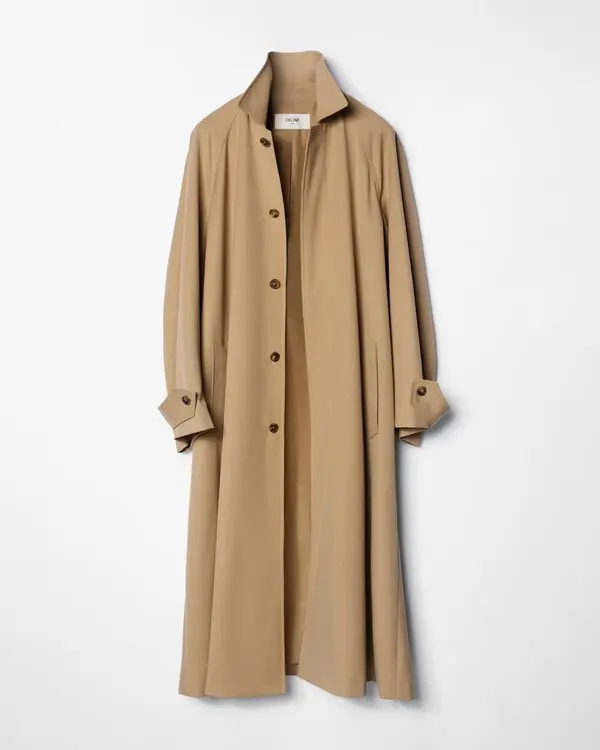 Celine Fluid Balmacan In Gabardine