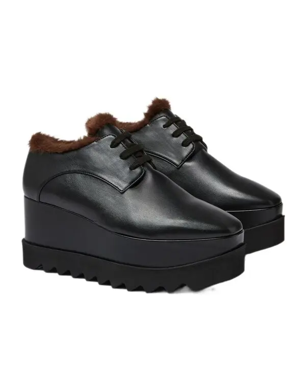 Stella McCartney Elyse Faux-fur Lace-up Shoes