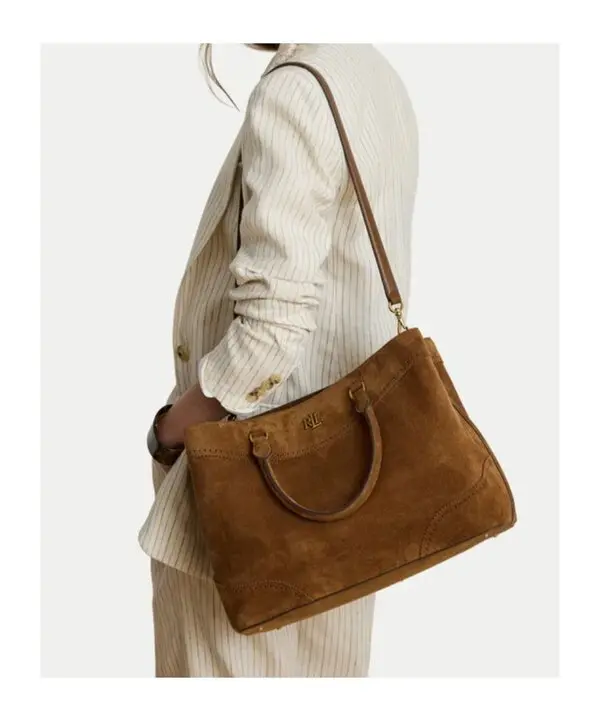 Ralph Lauren Large Marcy Suede Tote Bag