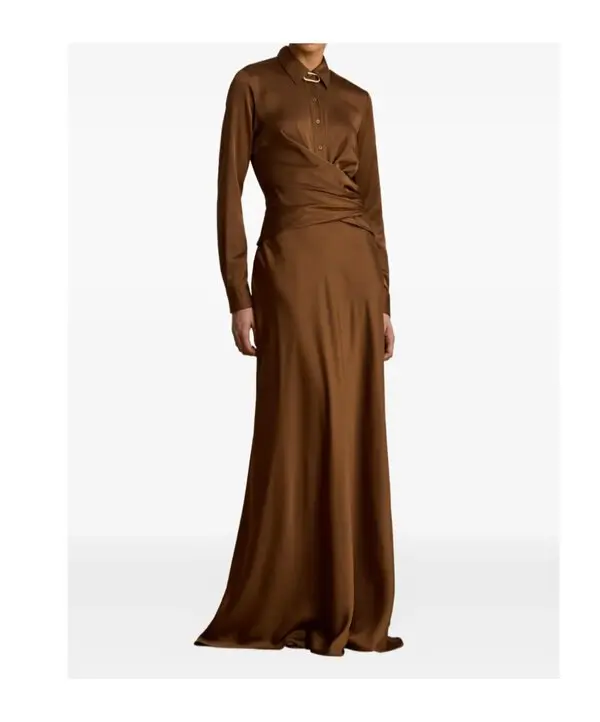 Ralph Lauren Ruffled Button-front Maxi Gown
