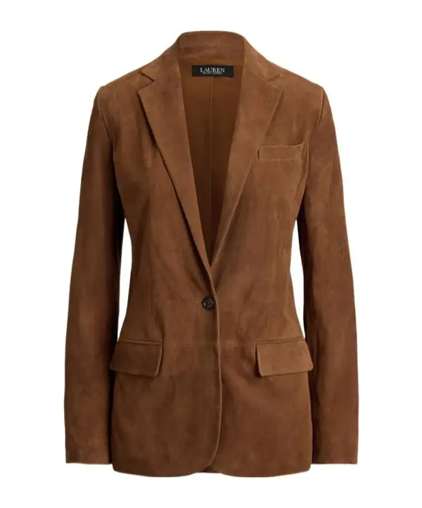 Ralph Lauren Goat-suede Blazer - Light Tobacco