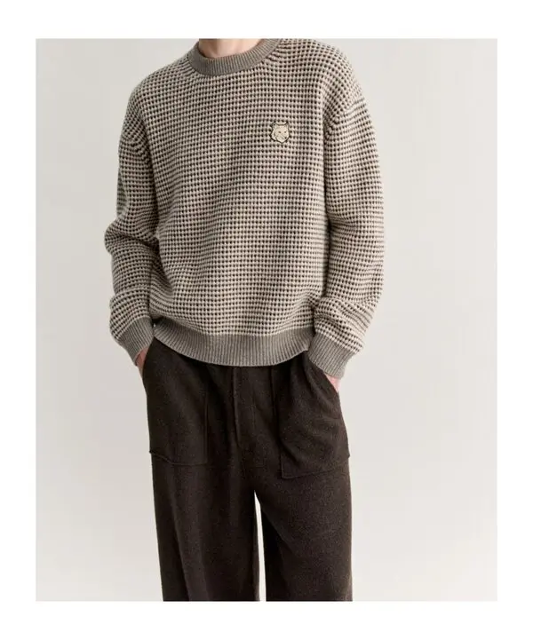Maison Kitsuné Fox-head Waffle-knit Sweater