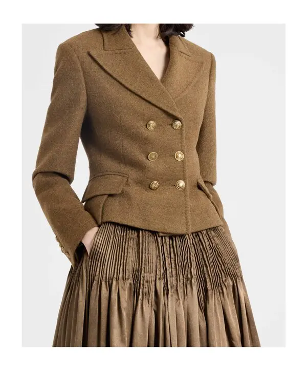 Ermanno Scervino Loden Double-breasted Tailored Jacket