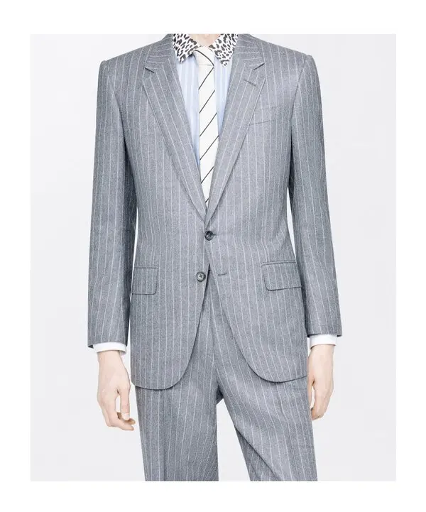 TOM FORD Pinstripe Twill Flannel Colbert Jacket