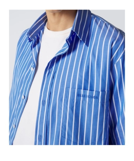 Balenciaga Striped Cotton Poplin Shirt