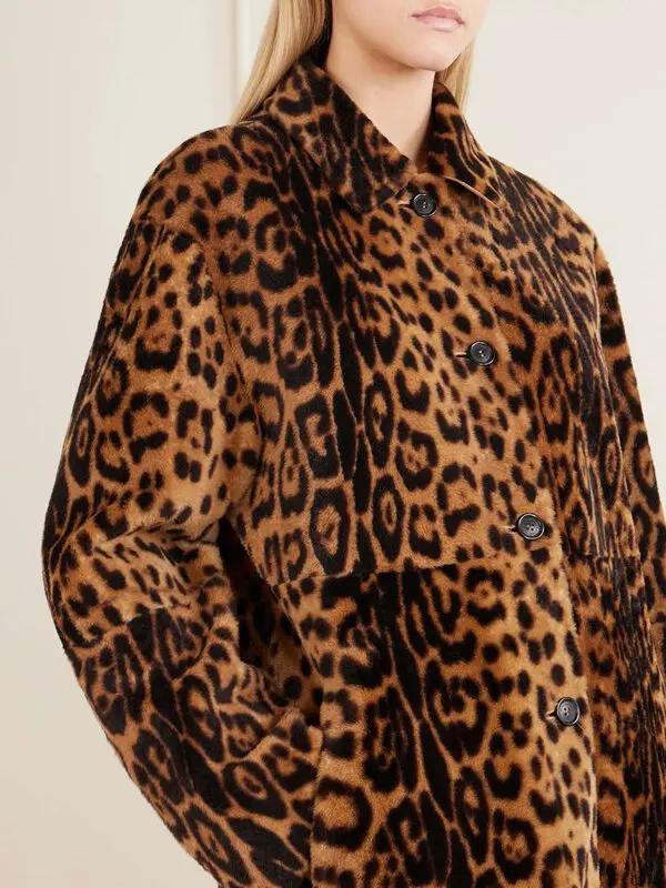 NILI LOTAN Davelle Leopard-print Shearling Coat