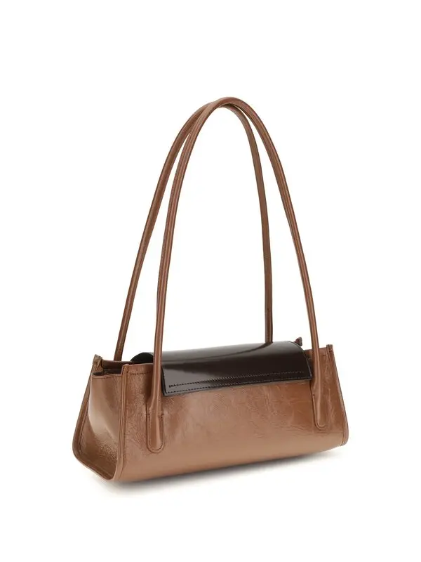 Marni Trunkette Leather Shoulder Bag - Brown