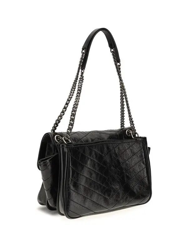 Saint Laurent Niki Tripouch Shoulder Bag - Black