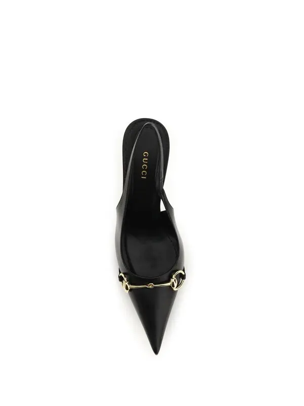 Gucci Slingback Pumps With Strap - Black