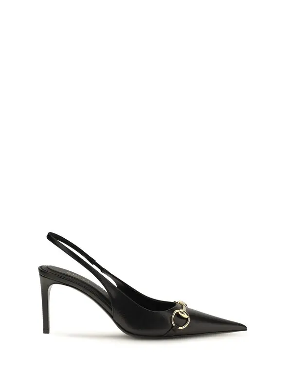 Gucci Slingback Pumps With Strap - Black
