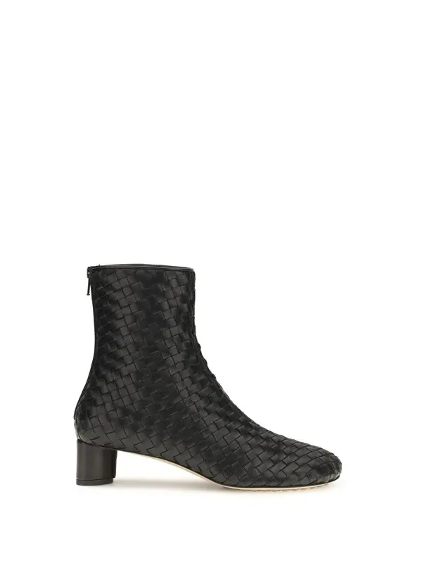 Bottega Veneta Cherry Intrecciato Ankle Boots