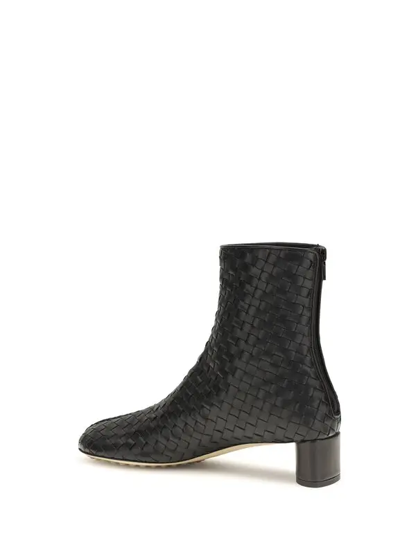 Bottega Veneta Cherry Intrecciato Ankle Boots