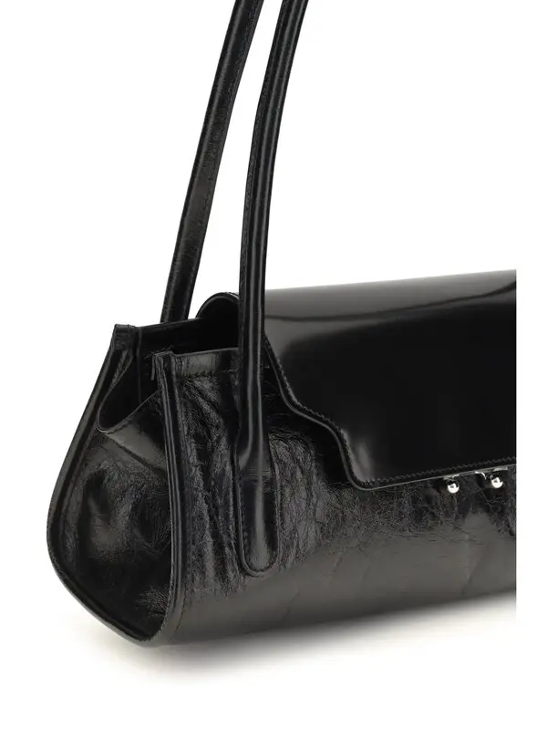Marni Trunkette Leather Shoulder Bag - Black