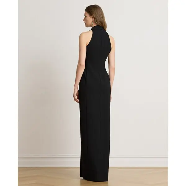 Ralph Lauren Double-breasted Crepe Sleeveless Gown
