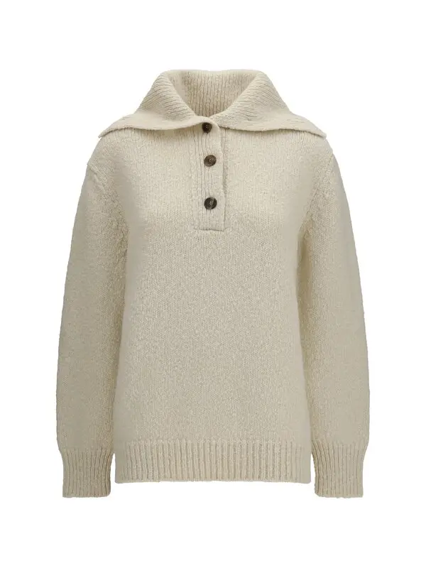 Malo High-neck Sailor Sweater With Buttons