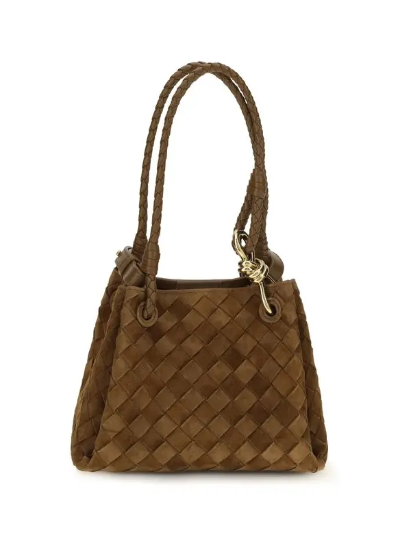 Bottega Veneta Parachute Small Suede Handbag - Brown