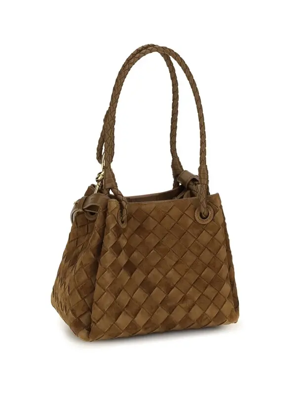 Bottega Veneta Parachute Small Suede Handbag - Brown