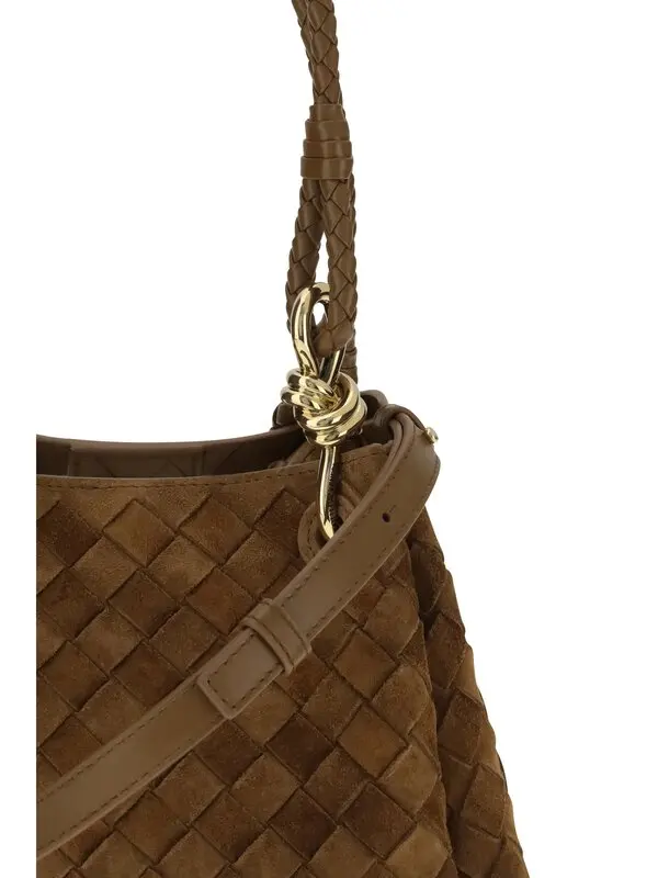 Bottega Veneta Parachute Small Suede Handbag - Brown