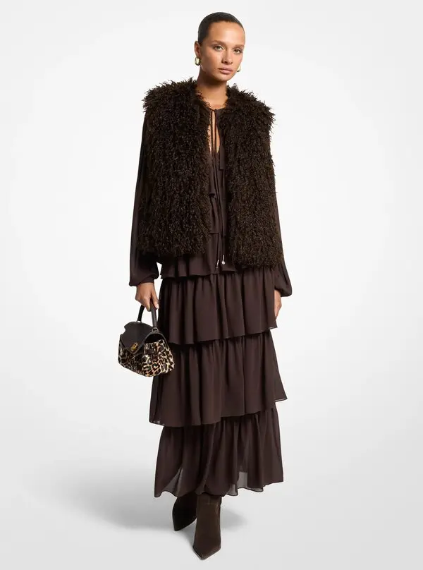 Michael Kors Faux Shearling Vest In Size By