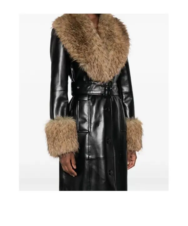 STAND STUDIO Star Belted Trimmed Coat