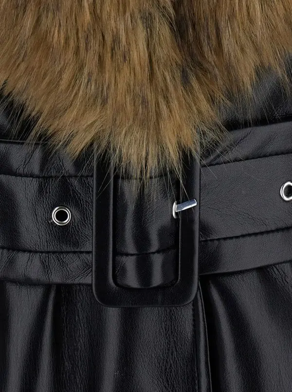 STAND STUDIO Star Belted Trimmed Coat