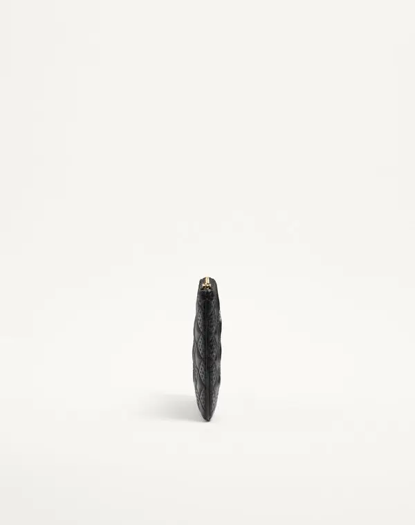 Valentino Garavani Flutterby Clutch In Shiny Nappa Leather With Butterfly Embroidery
